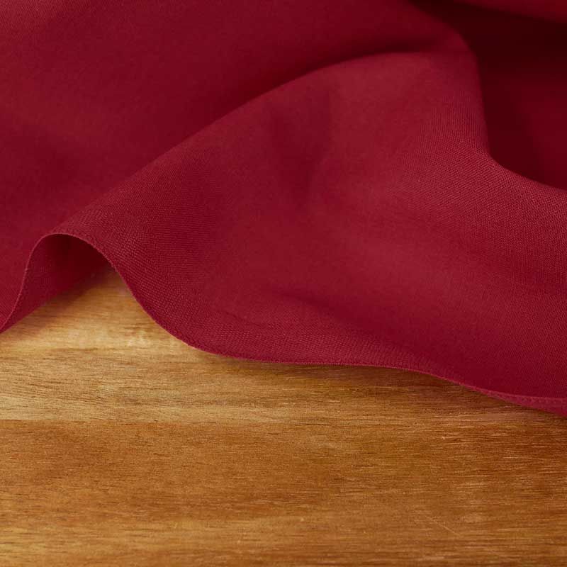 Tissu coton uni rouge foncé - Cretonne 100% coton
