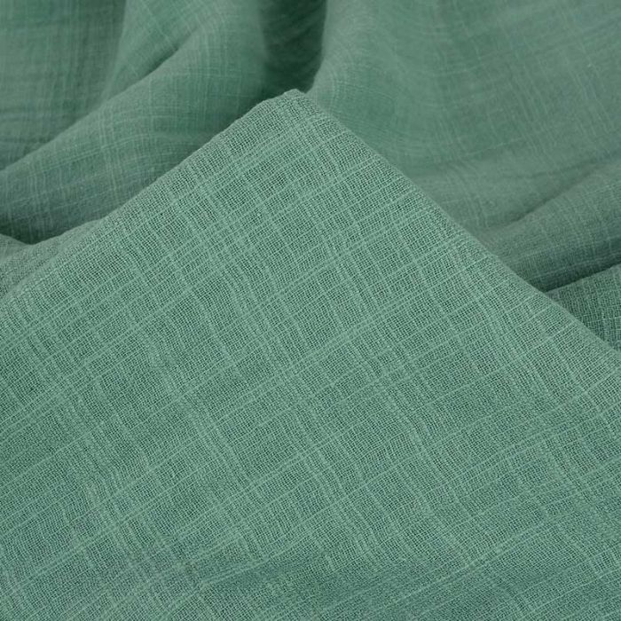 Tissu double gaze coton effet lin - blanc