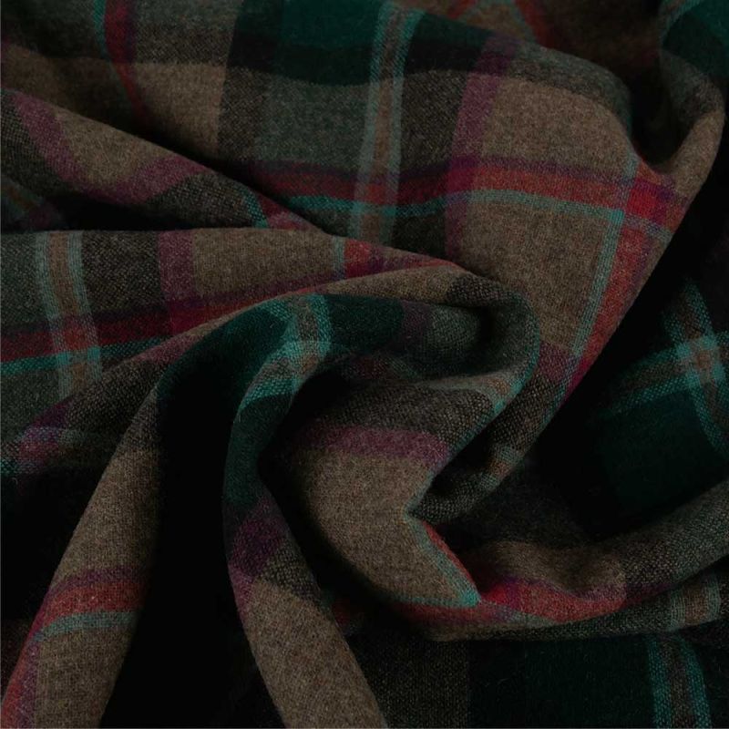 Lainage à Carreaux Haute Couture - Vert Forêt, Tissu Doux et Élégant ...